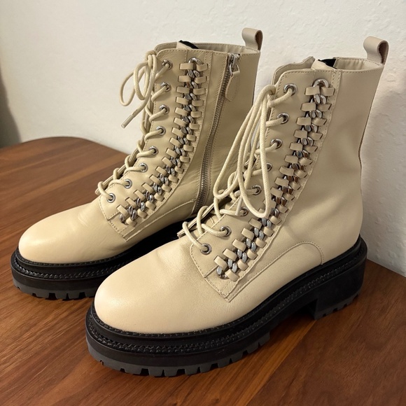 Rebecca Minkoff | Shoes | Rebecca Minkoff Bone Colored Edie Combat ...